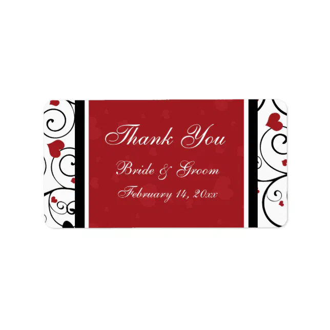 Hearts Valentine's Day Wedding Labels | Zazzle