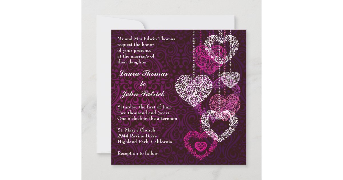 Hearts Wedding Invitation | Zazzle