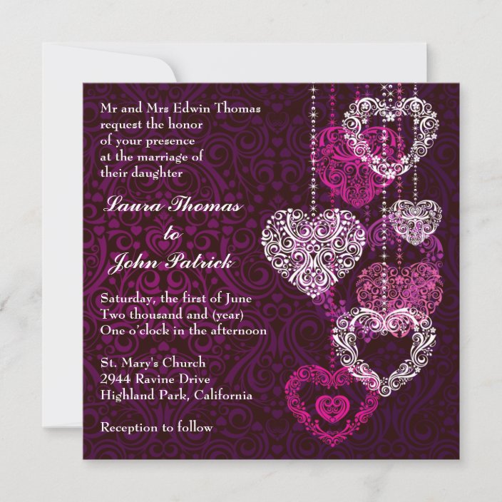 Hearts Wedding Invitation | Zazzle.com