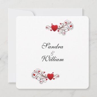 Hearts Wedding Invitation | Zazzle