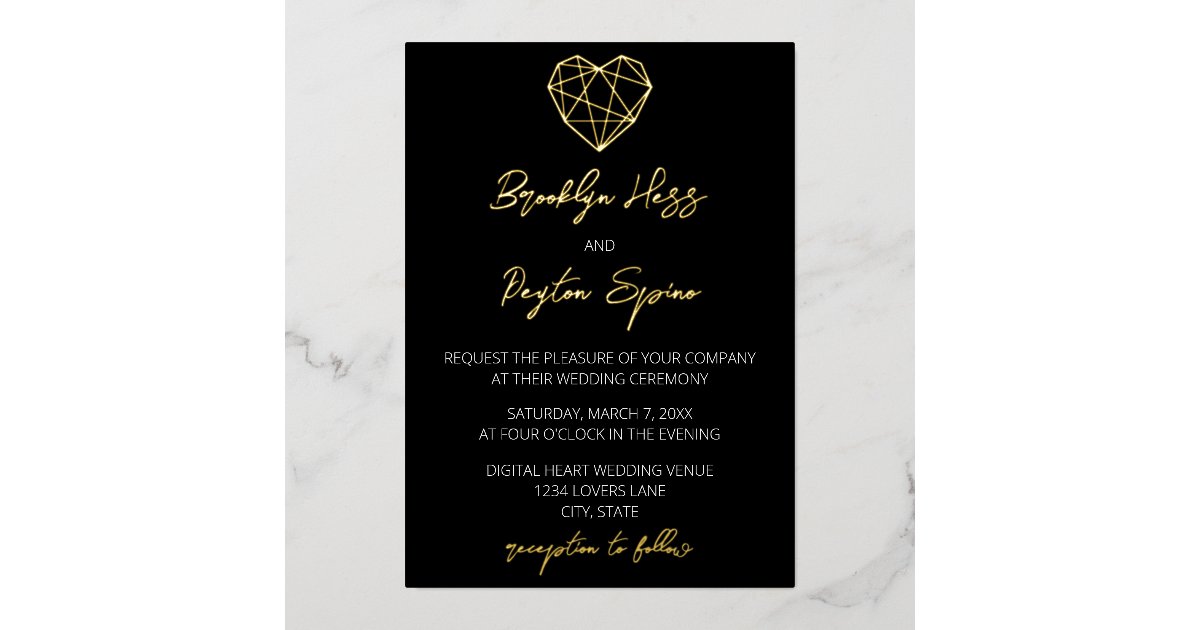 Heartstrings Wedding Foil Invitation | Zazzle