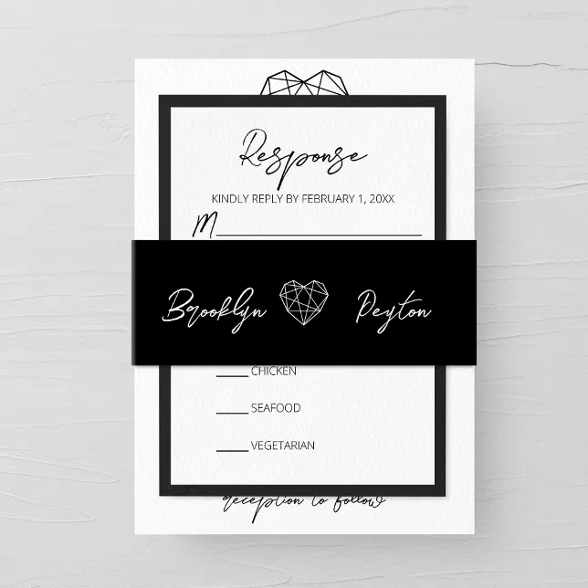 Heartstrings Wedding Invitation Invitation Belly Band | Zazzle