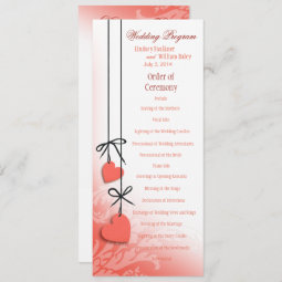 Heartstrings Wedding Program peach | Zazzle