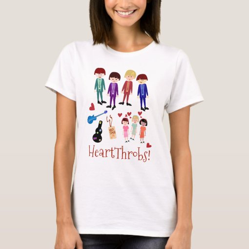 Heartthrobs Retro Band Illustration T-Shirt | Zazzle