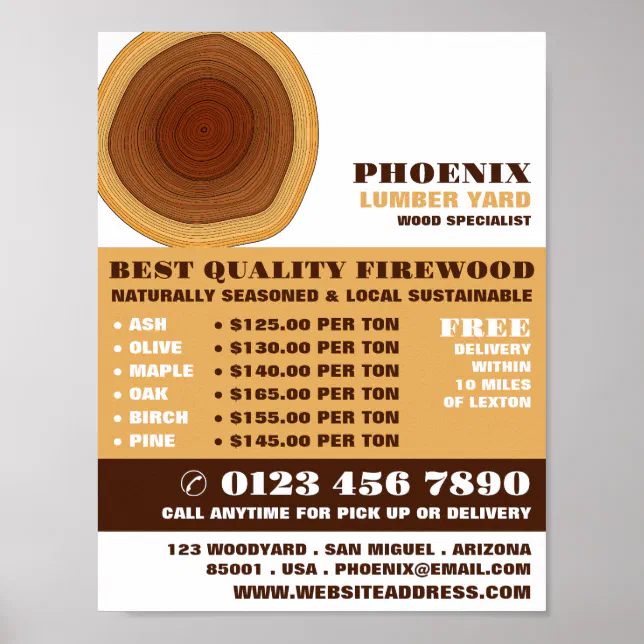 Heartwood, Lumber/Timber/Wood Yard Advertising Poster | Zazzle