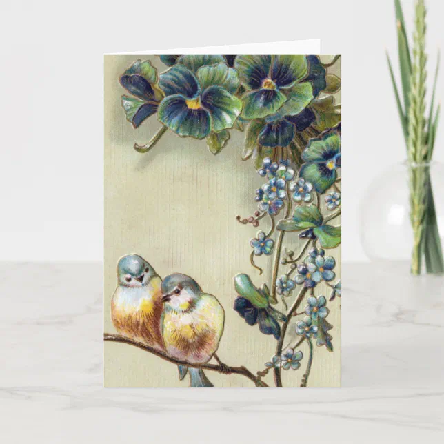 Hearty Congratulations Vintage Birds Card | Zazzle