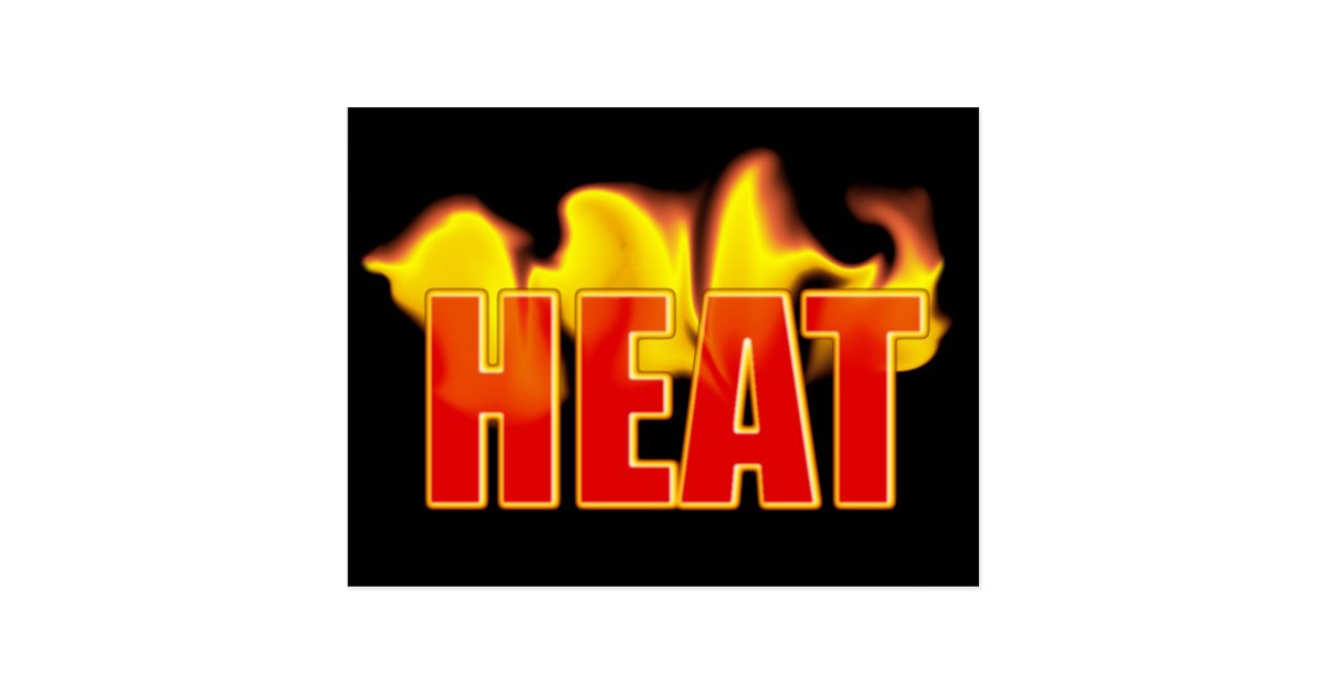 Heat Logo With Burning Flames Postcard | Zazzle