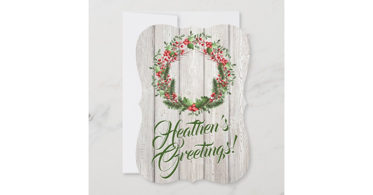 Heathen's Greetings! Atheist Holiday Card | Zazzle