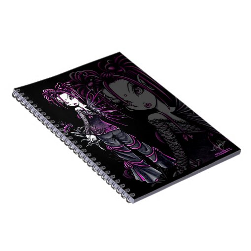 Heather Gothic Pink Flower Fairy Notebook | Zazzle