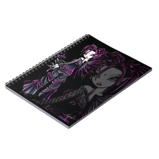 Heather Gothic Pink Flower Fairy Notebook | Zazzle