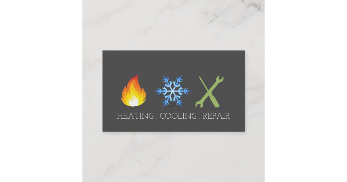 Heating and Air Conditioning Repair AC Business Card | Zazzle