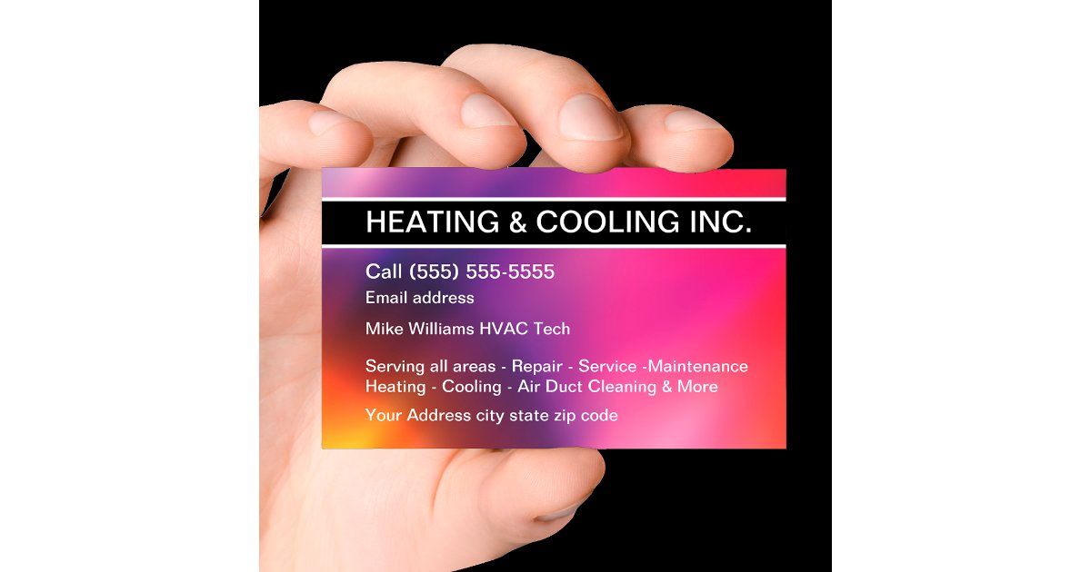 Heating And Cooling Air Conditioning Business Card | Zazzle