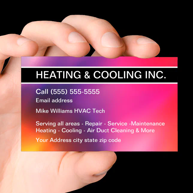 Heating And Cooling Air Conditioning Business Card | Zazzle