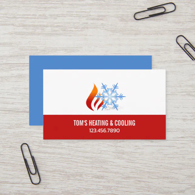 Heating & Cooling ,Air Conditioning HVAC Business Business Card | Zazzle
