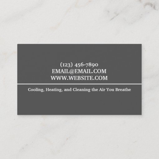 Heating Cooling & Electric Business Card | Zazzle