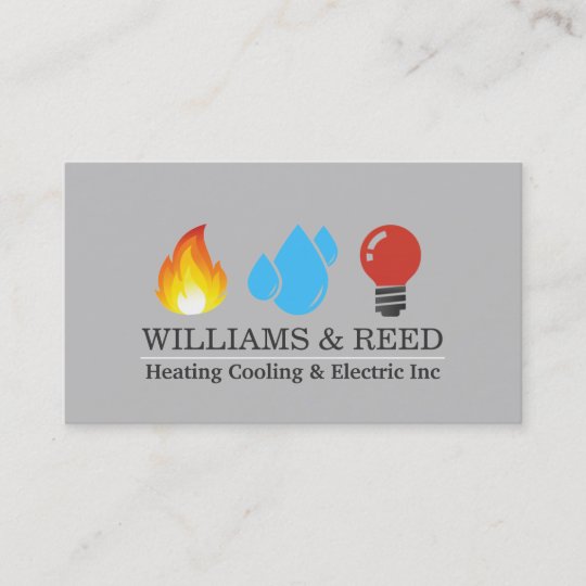 Heating Cooling & Electric Business Card | Zazzle.com