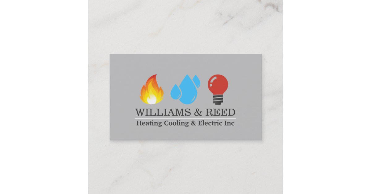 Heating Cooling & Electric Business Card | Zazzle