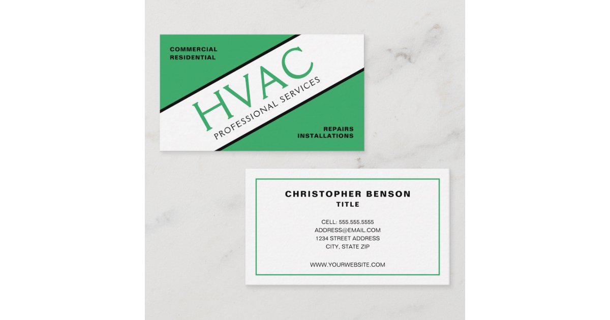 Heating & Cooling HVAC Business Card | Zazzle