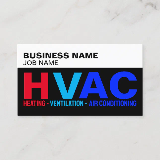 Heating Ventilation Air Conditioning, Modern HVAC Business Card | Zazzle