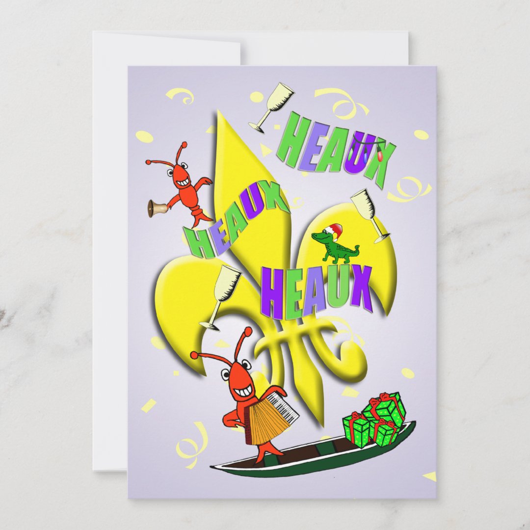 Heaux, Heaux, Heaux Cajun Christmas Party Invitation | Zazzle