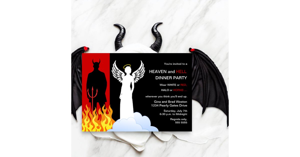 Heaven And Hell Dinner Party Invitation | Zazzle