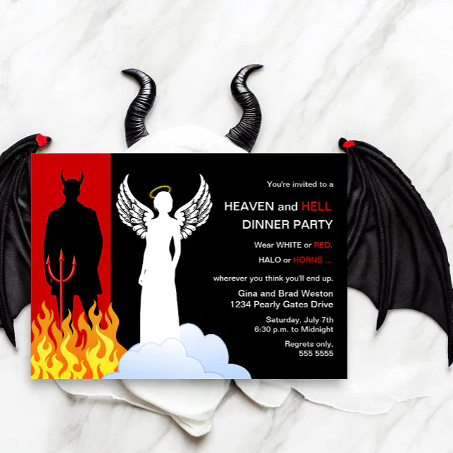 Heaven And Hell Dinner Party Invitation | Zazzle