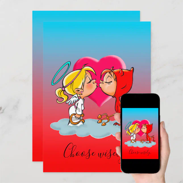 Heaven and Hell Halloween Party Invitation | Zazzle