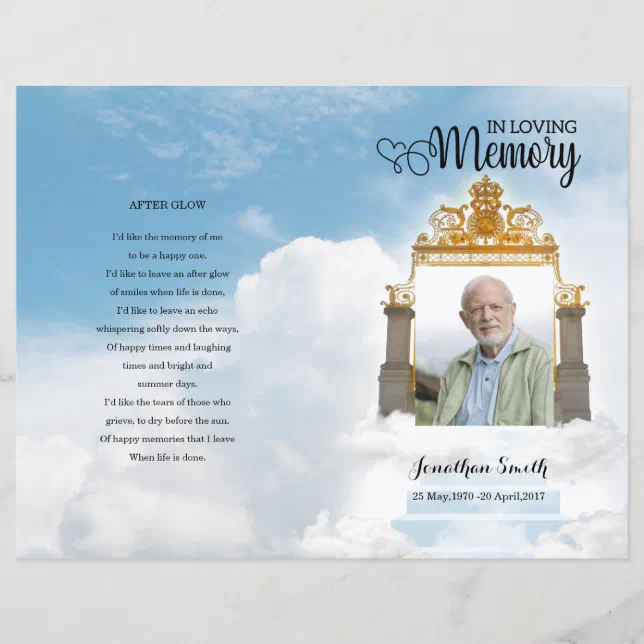 Heaven gate Funeral Program template | Zazzle Heaven gate Funeral Program template | Zazzle