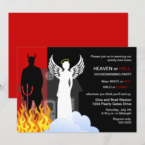 Heaven or Hell Housewarming Party Invitation | Zazzle