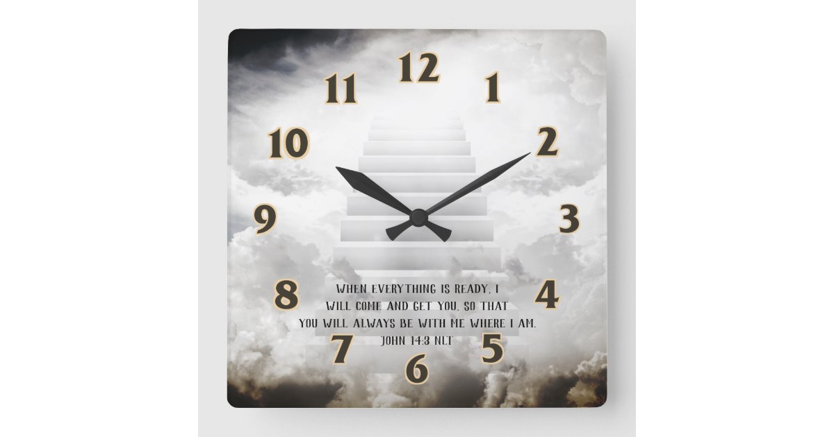 Heaven Scripture Square Wall Clock | Zazzle