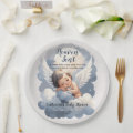 Heaven Sent Angel Baby In Clouds Baby Shower Paper Plates | Zazzle