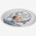 Heaven Sent Angel Baby In Clouds Baby Shower Paper Plates | Zazzle