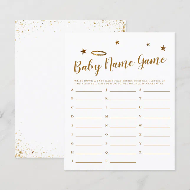 Heaven Sent Baby Name Shower Game | Zazzle