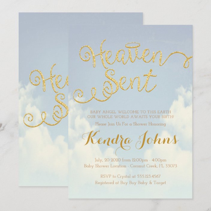 Heaven Sent Baby Shower invitation | Zazzle