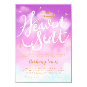 Heaven Sent Invitations | Zazzle