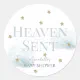Heaven Sent Blue Cloud Boy Baby Shower Classic Round Sticker | Zazzle
