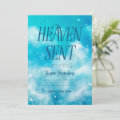 Heaven Sent Blue Sky Baby Shower Invitation | Zazzle