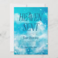 Heaven Sent Blue Sky Baby Shower Invitation | Zazzle