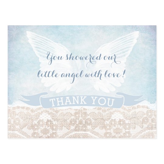 Heaven Sent Thank You Note Baby Shower Communion Postcard | Zazzle.com