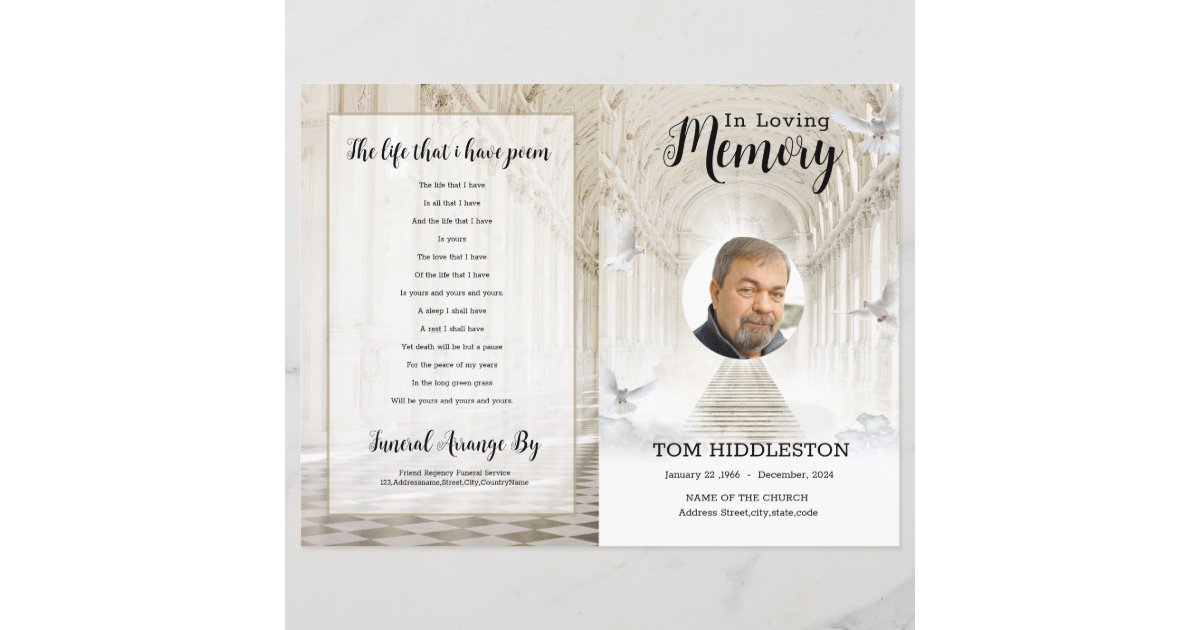 Heavenly Funeral Program Template | Zazzle