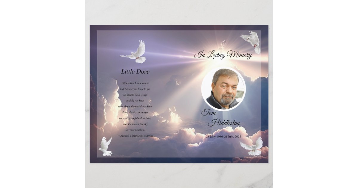Heavenly Funeral Program Template | Zazzle