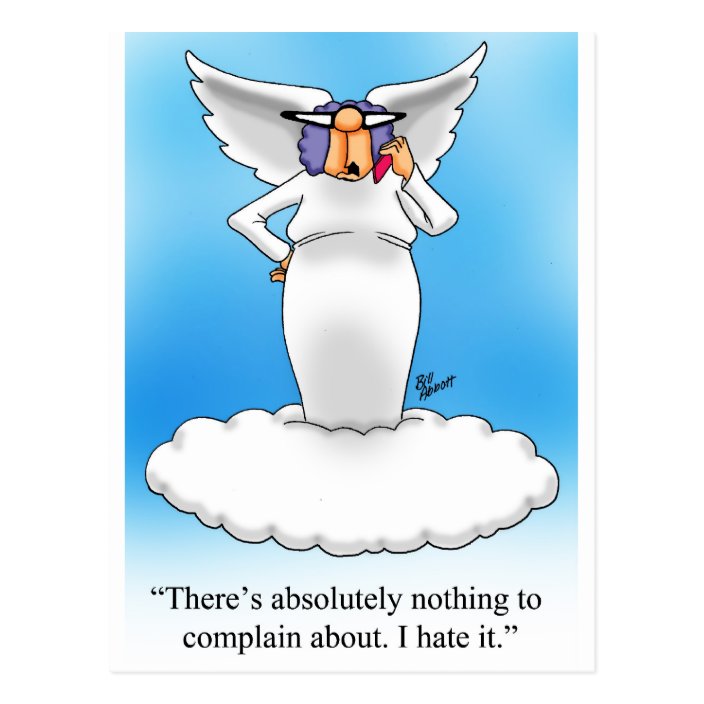 Heavenly Humor Angel Cartoon Gift! Postcard | Zazzle.com