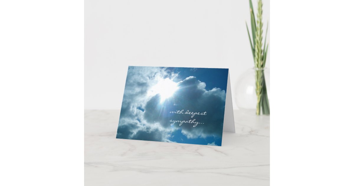 Heavenly light sympathy card | Zazzle