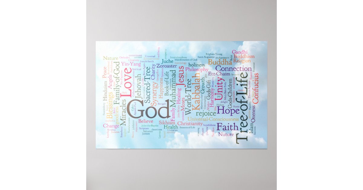 Heavenly Word Cloud Poster | Zazzle