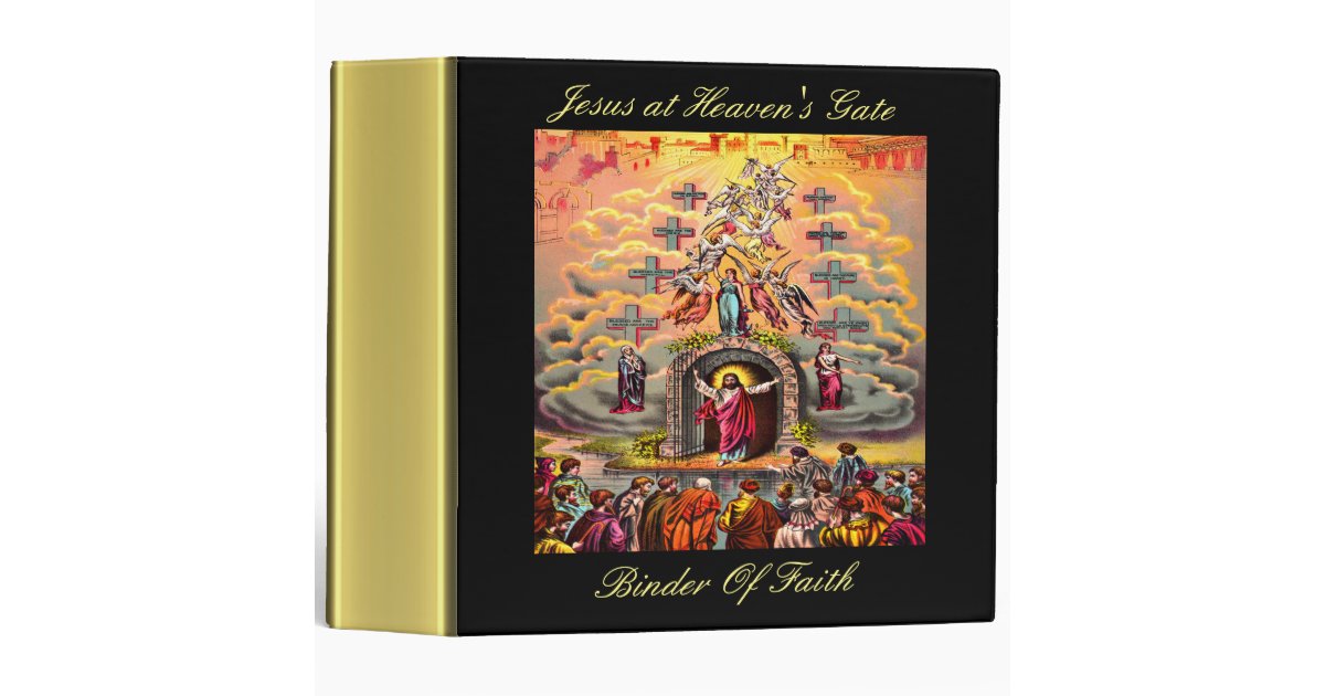 Heaven's gate Jesus embraced by angels 3 Ring Binder | Zazzle