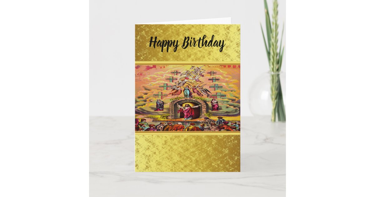 Heaven's Gate with a gold foil texture and Jesus Card | Zazzle