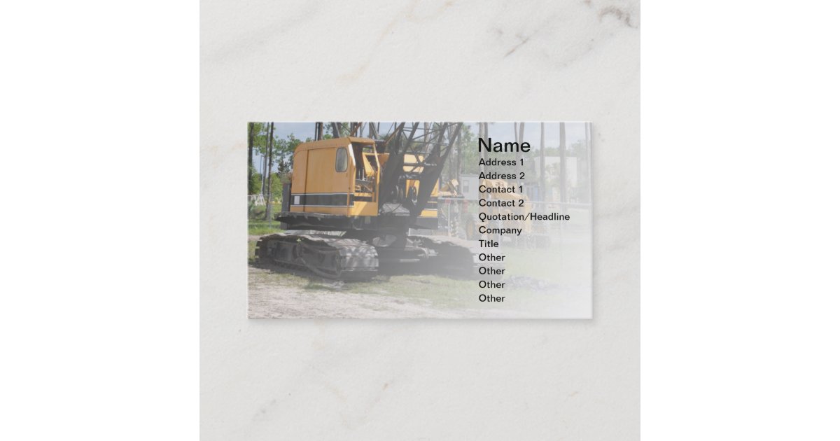 heavy duty construction equipment business card | Zazzle