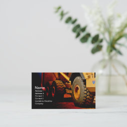 heavy duty construction equipment business card | Zazzle