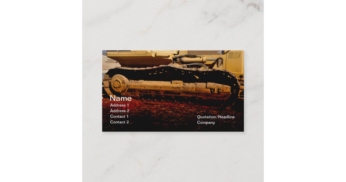 heavy duty construction equipment business card | Zazzle