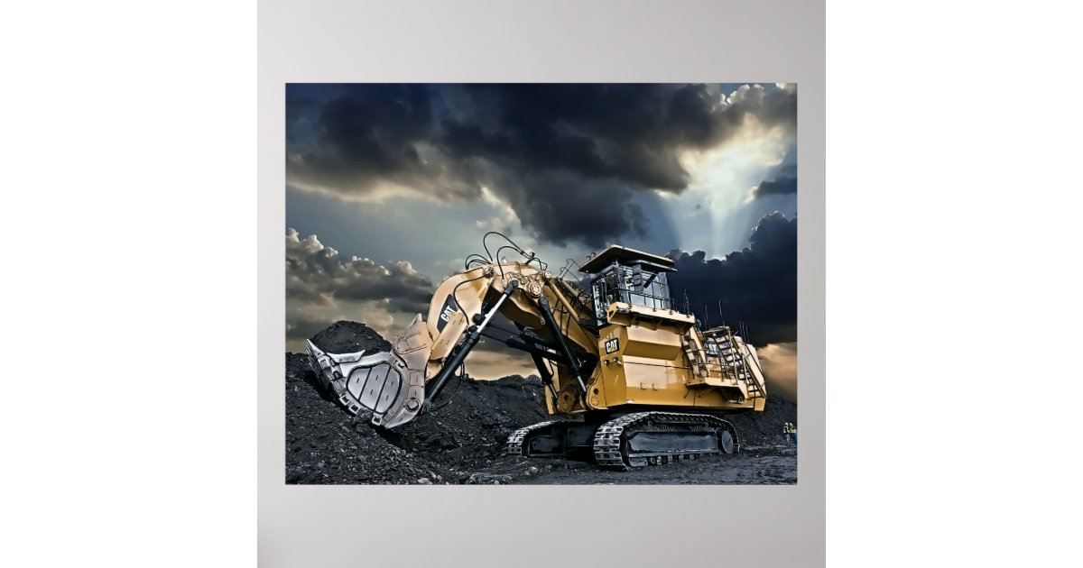 Heavy Duty Excavator Poster | Zazzle